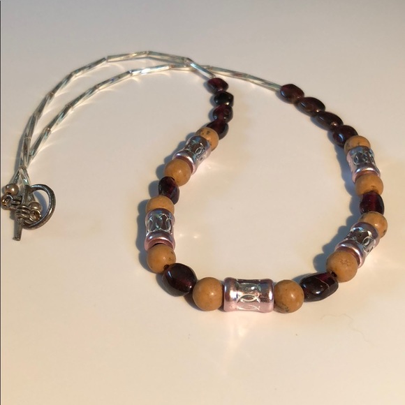 Jewelry | Garnet Mixed With Gemstones Pink Etched Barrels | Poshmark